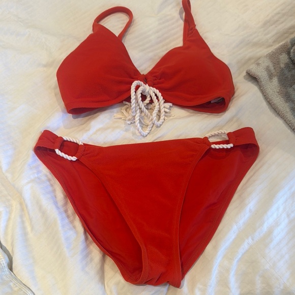 Robin Piccone | Swim | Robin Piccone Red And White Bikini Swimwear Comes With Top And Bottom ...
